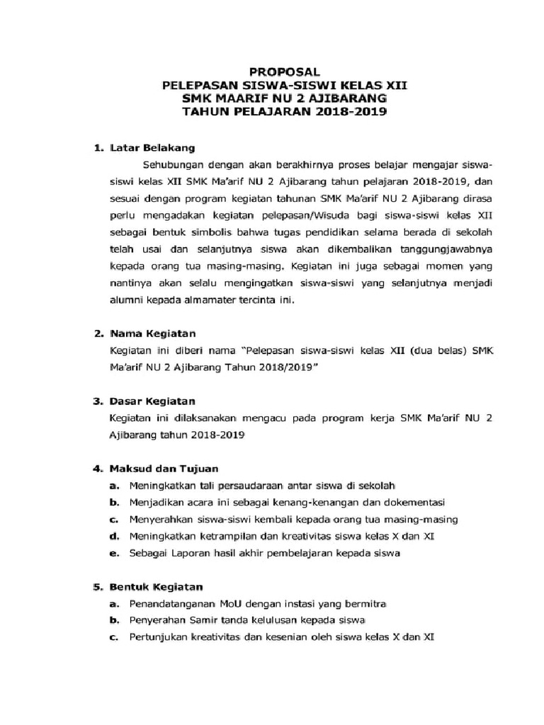 Contoh Proposal Wisuda 1 | PDF