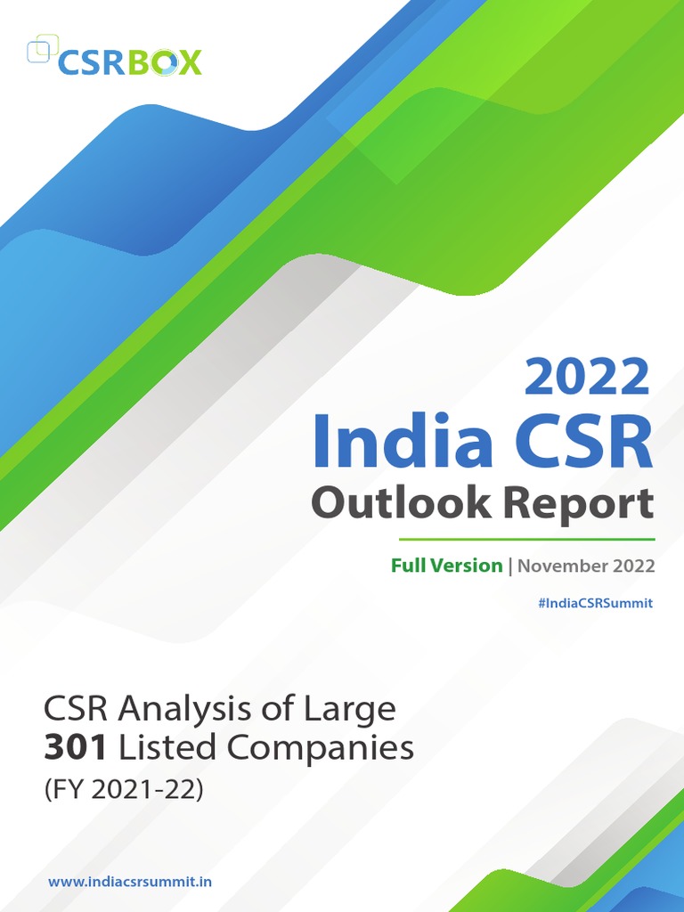 CSRBOX India CSR Outlook Report 2022 - Full Version | PDF | Economies