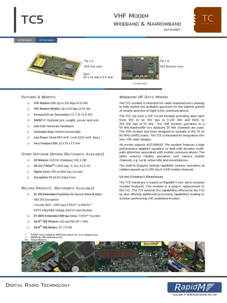 TC5 VHF en | PDF | Modem | Bit Rate