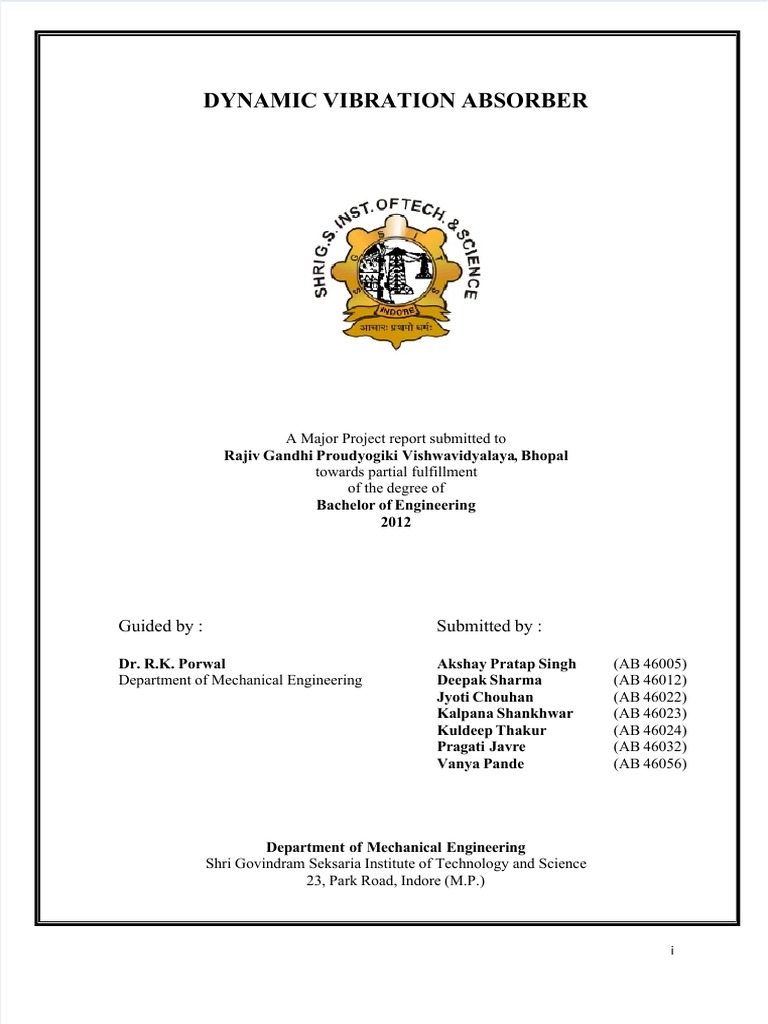Dynamic Vibration Absorber | PDF | Oscillation | Resonance