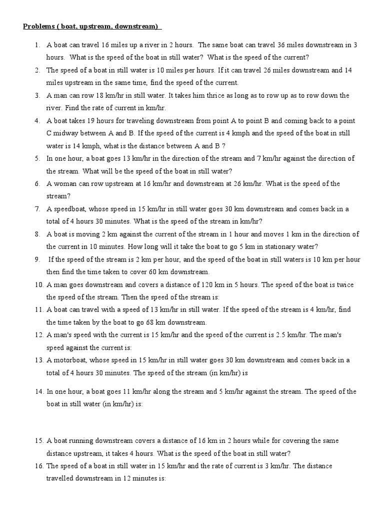 Boat, Stream Problems | PDF