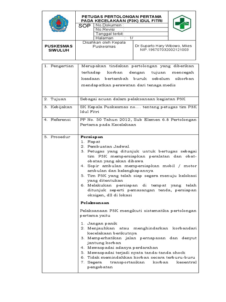 SOP_&_KA_P3K[1] | PDF