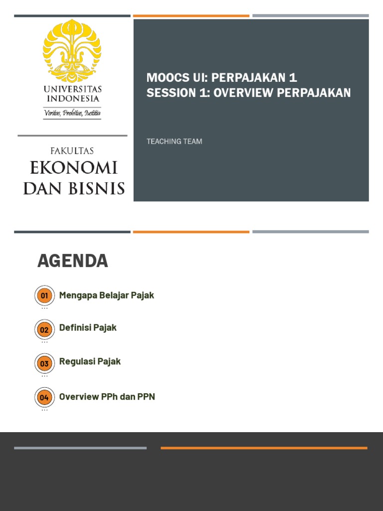 PPT MOOC Perpajakan 1 - Sesi 1 - Overview Perpajakan | PDF