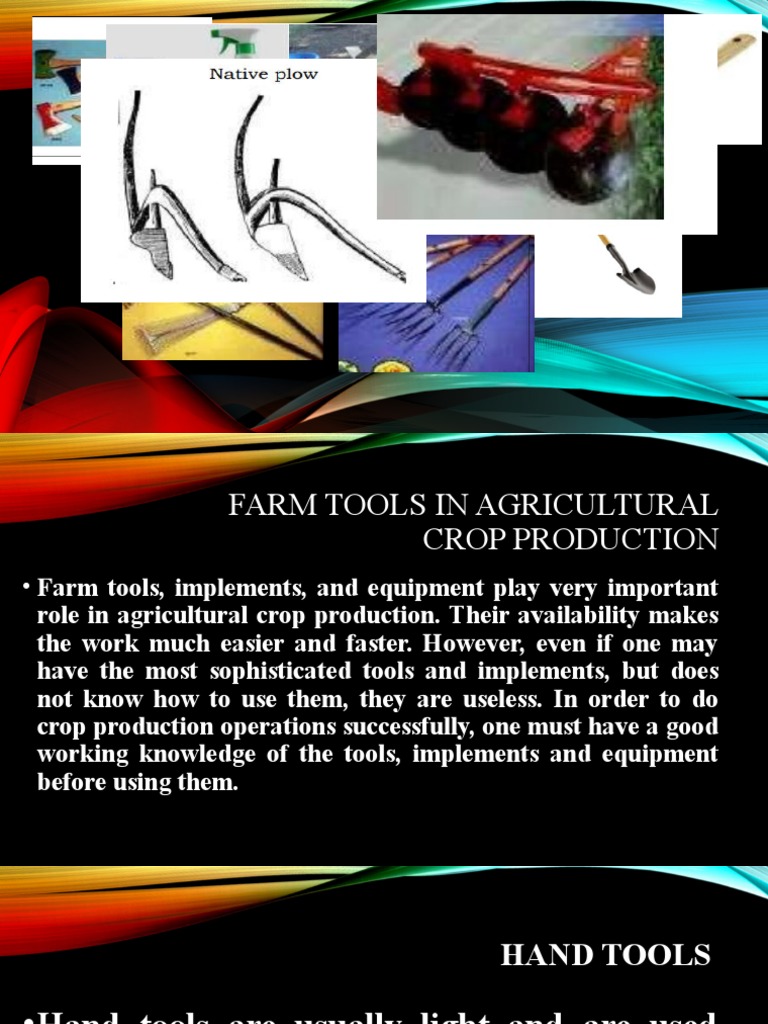 Essential Farm Tools for Crop Production | PDF | Plough | Agricultural ...