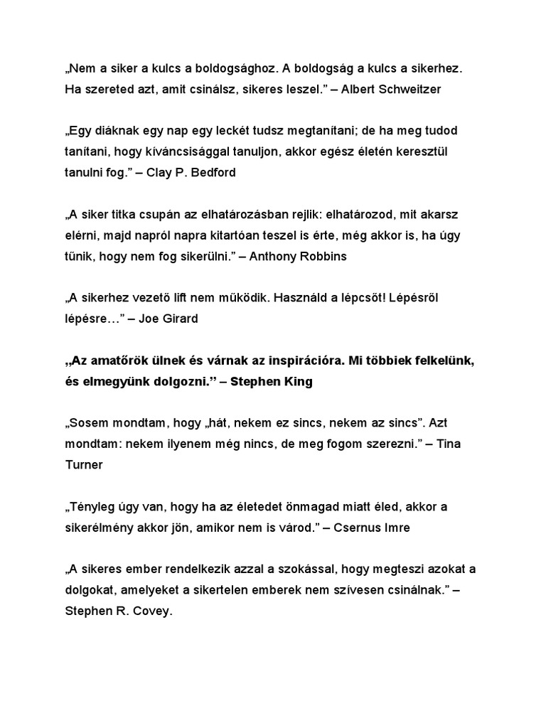 Nem A Siker A Kulcs A Boldogsághoz | PDF
