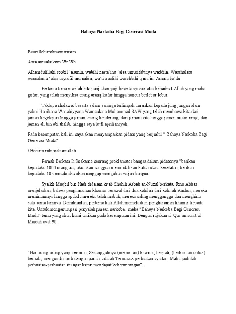 Bahaya Narkoba Bagi Generasi Muda | PDF