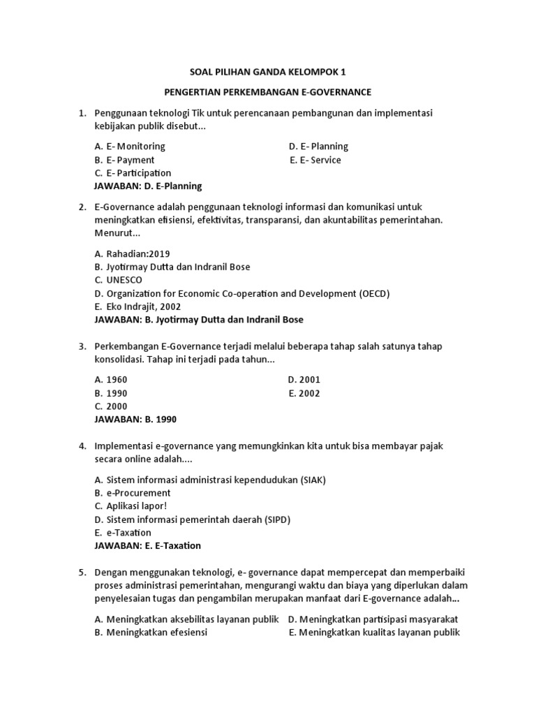 Contoh E-Government dan Manfaatnya | PDF