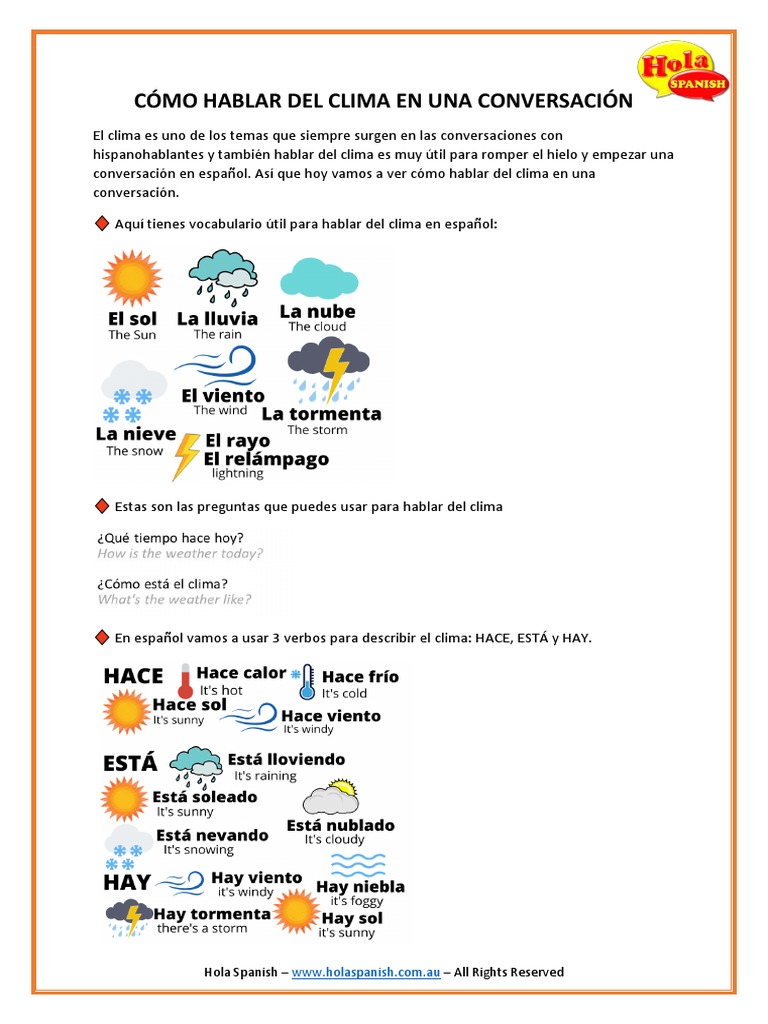 Hablar del Clima en Español | PDF