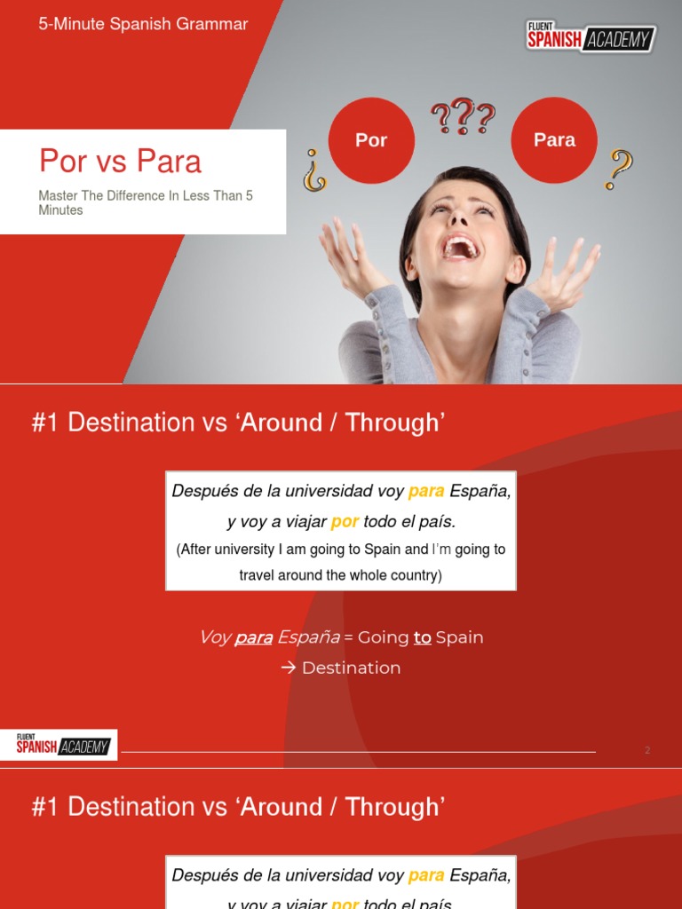 Diferencias entre "Por" y "Para" | PDF