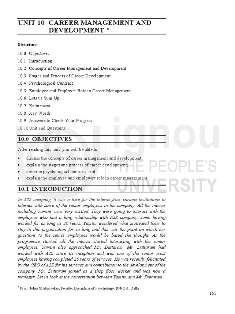 Unit-10 Career Management and Development | PDF | Employment | Business