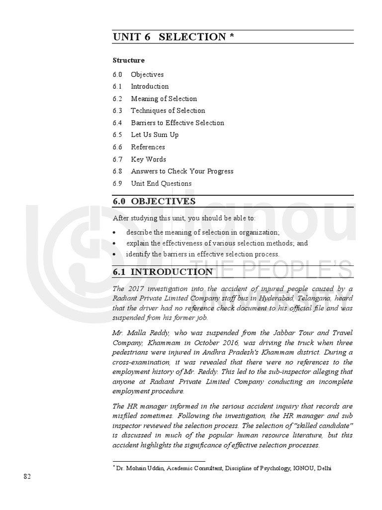 Unit 6 Selection Pdf Recruitment Résumé