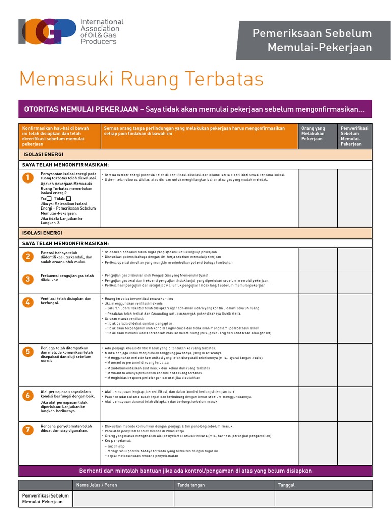 SWC - Confined Space Entry IDN | PDF