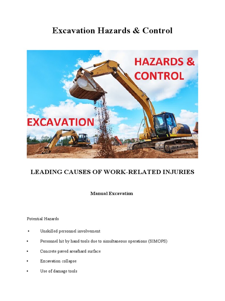 Excavation Hazards | PDF | Vehicles | Hazards