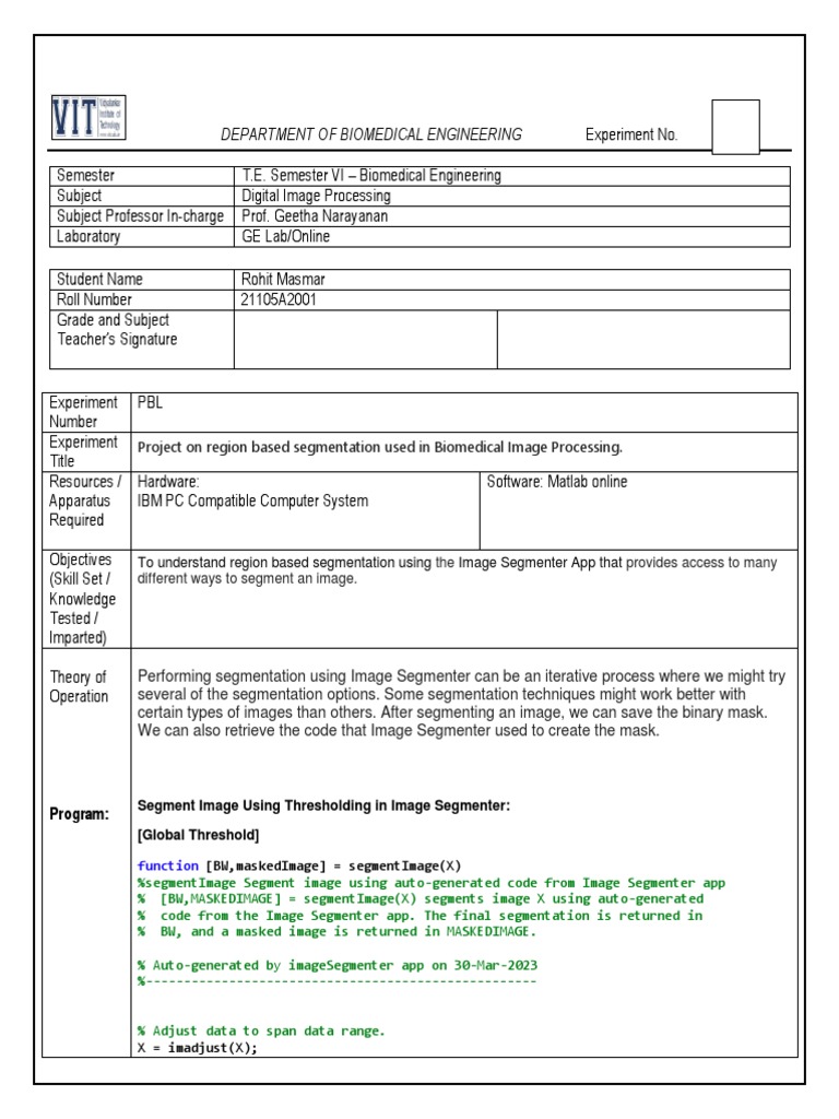 DIP - Mini Project | PDF | Image Segmentation | Computing