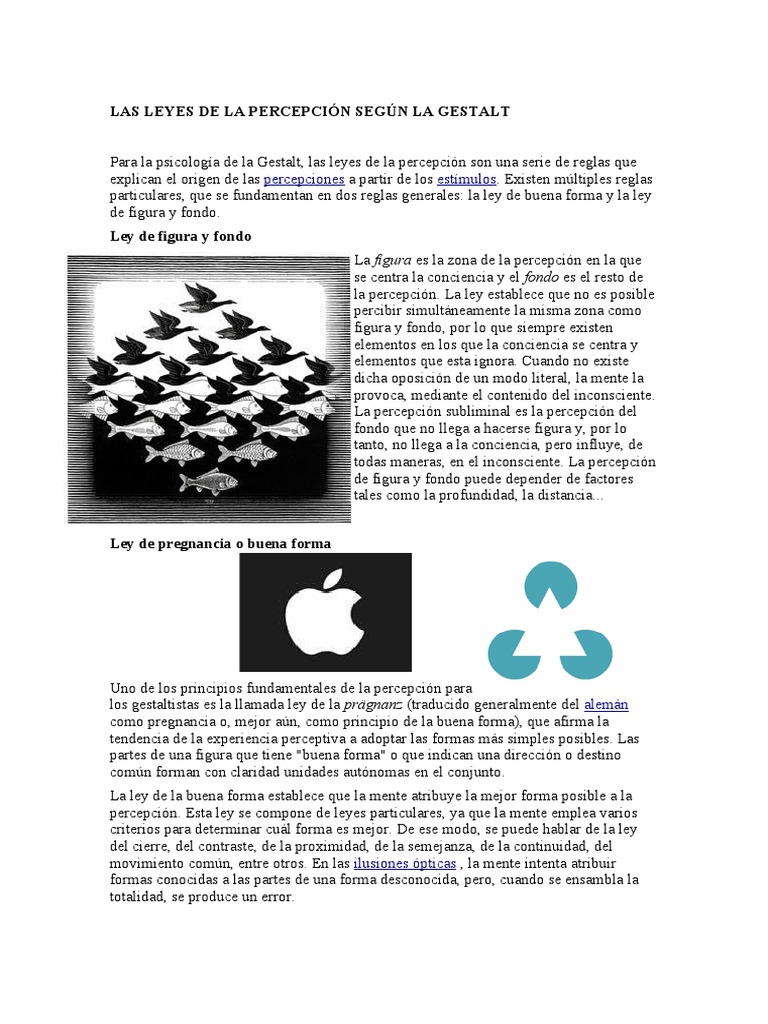Leyes de La Percepción Gestalt | PDF | Metafísica de la mente ...