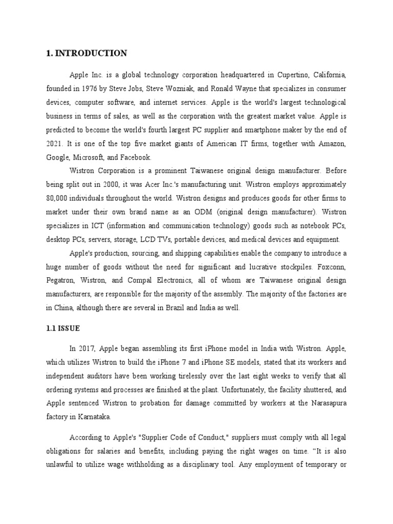 CIA 3 Report E | Download Free PDF | Employment | Apple Inc.
