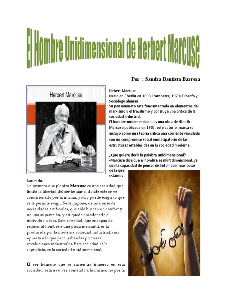 Crítica de la sociedad unidimensional de Marcuse | PDF | Teorías ...