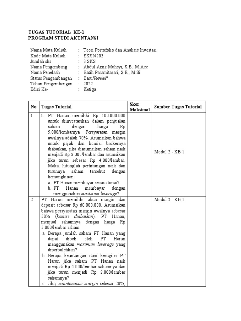 Tugas 1 Eksi4203 | PDF | Bisnis