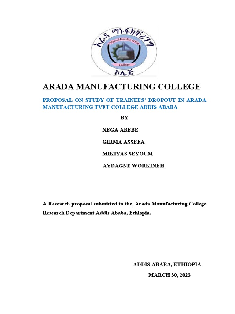 Proposal - AMC Dropout11docx | PDF | Sampling (Statistics) | Data