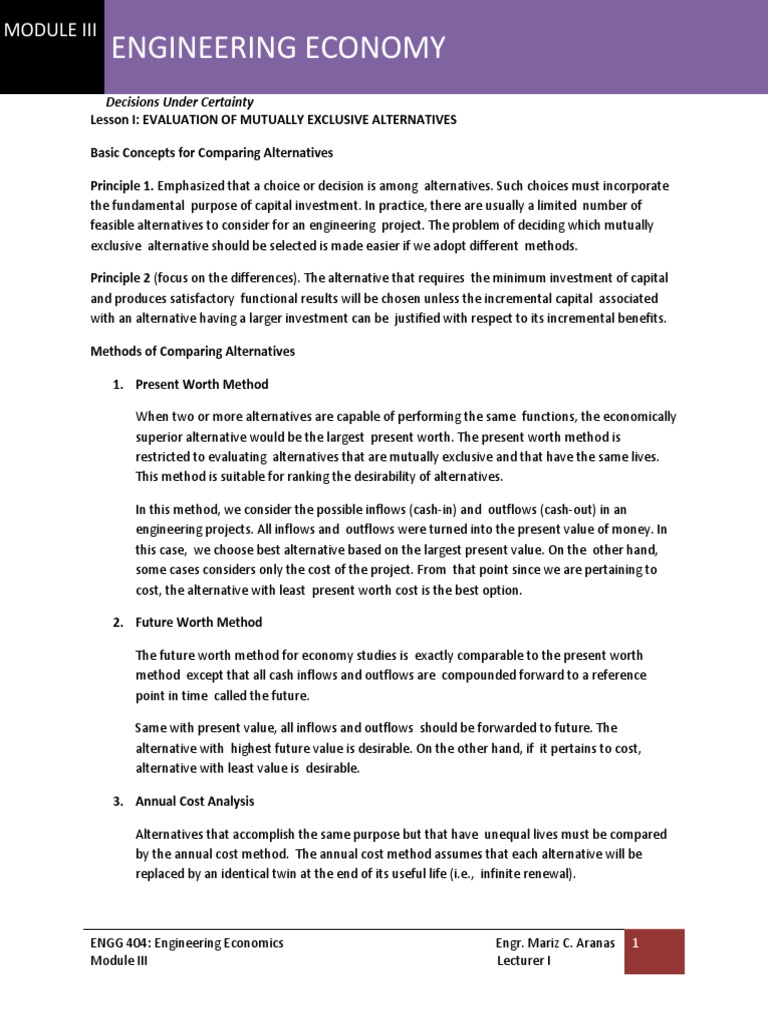 Engineering Economy | PDF | Depreciation | Book Value