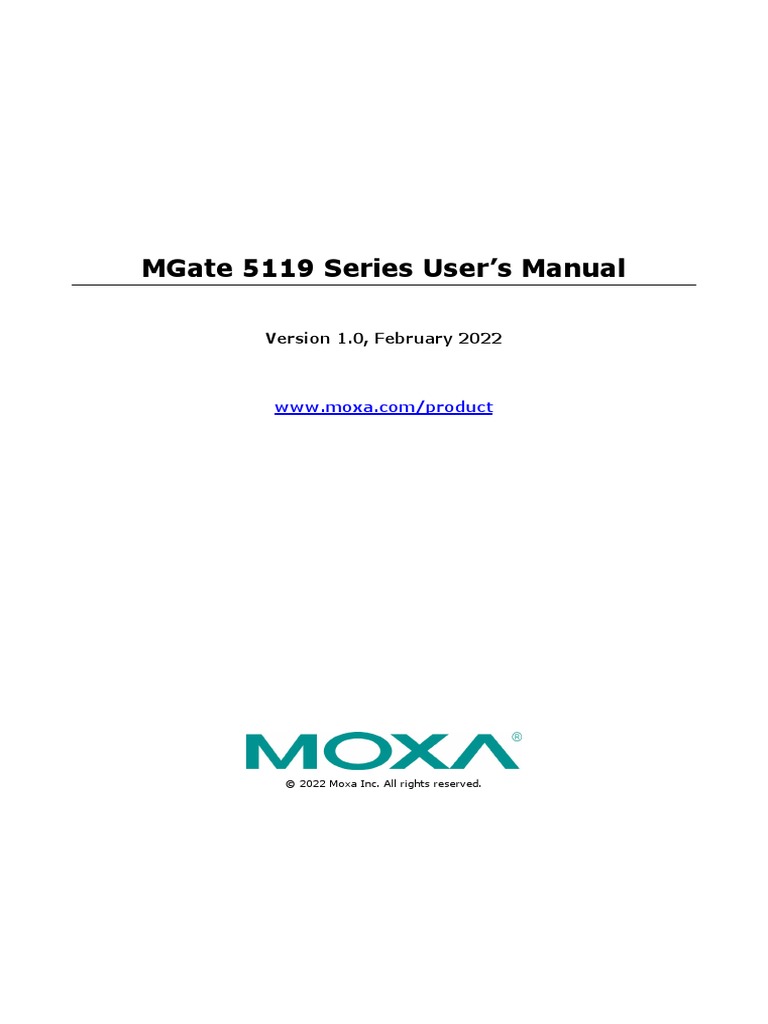 Mgate 5119 Series User'S Manual: Version 1.0, February 2022 | Download Free PDF | Ip Address ...