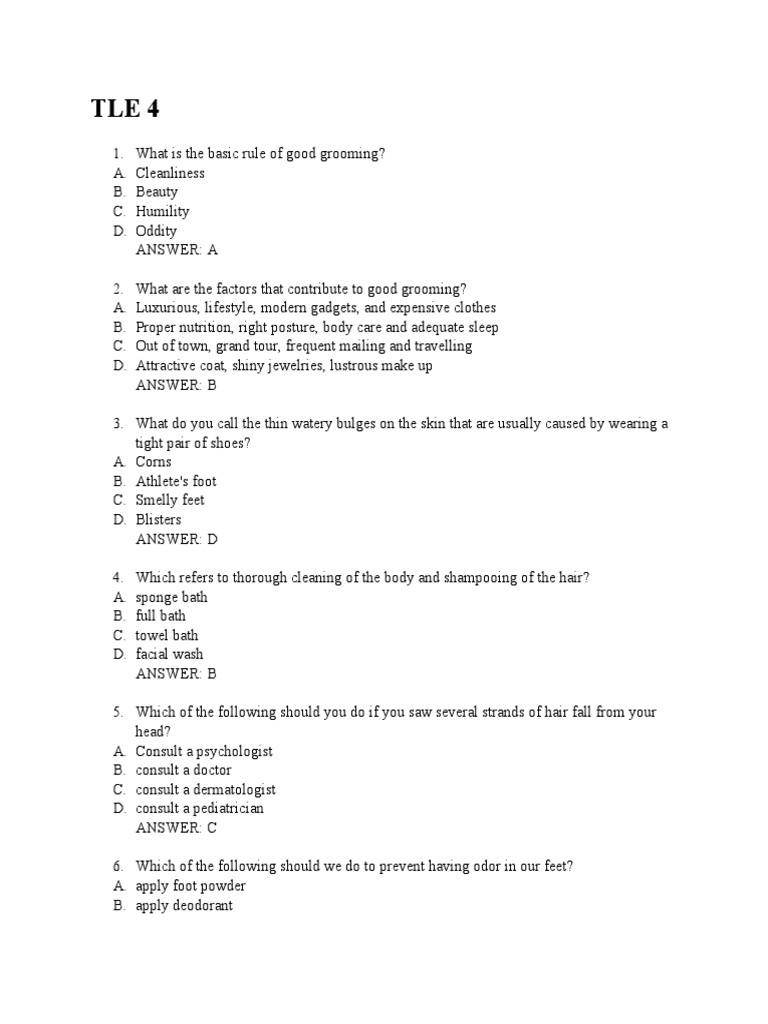 Tle Exam | PDF | Clothing | Surgical Suture