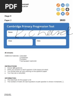 2023-Calculations-Checkpoint Primary Math Progression Stage-6 | PDF
