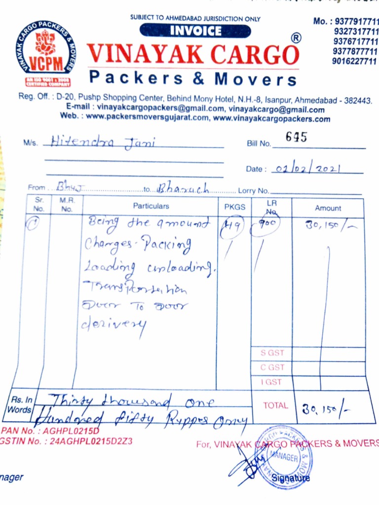 Cargo Bill | PDF