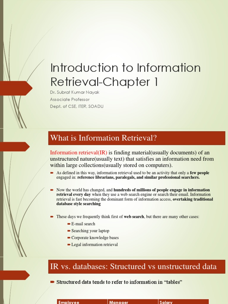 Lect 1 | Download Free PDF | Information Retrieval | Databases