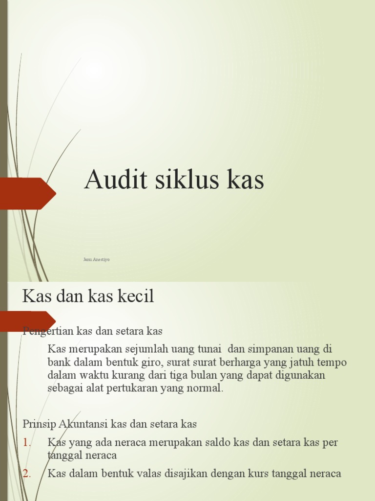 Audit Siklus Kas PPTX | PDF