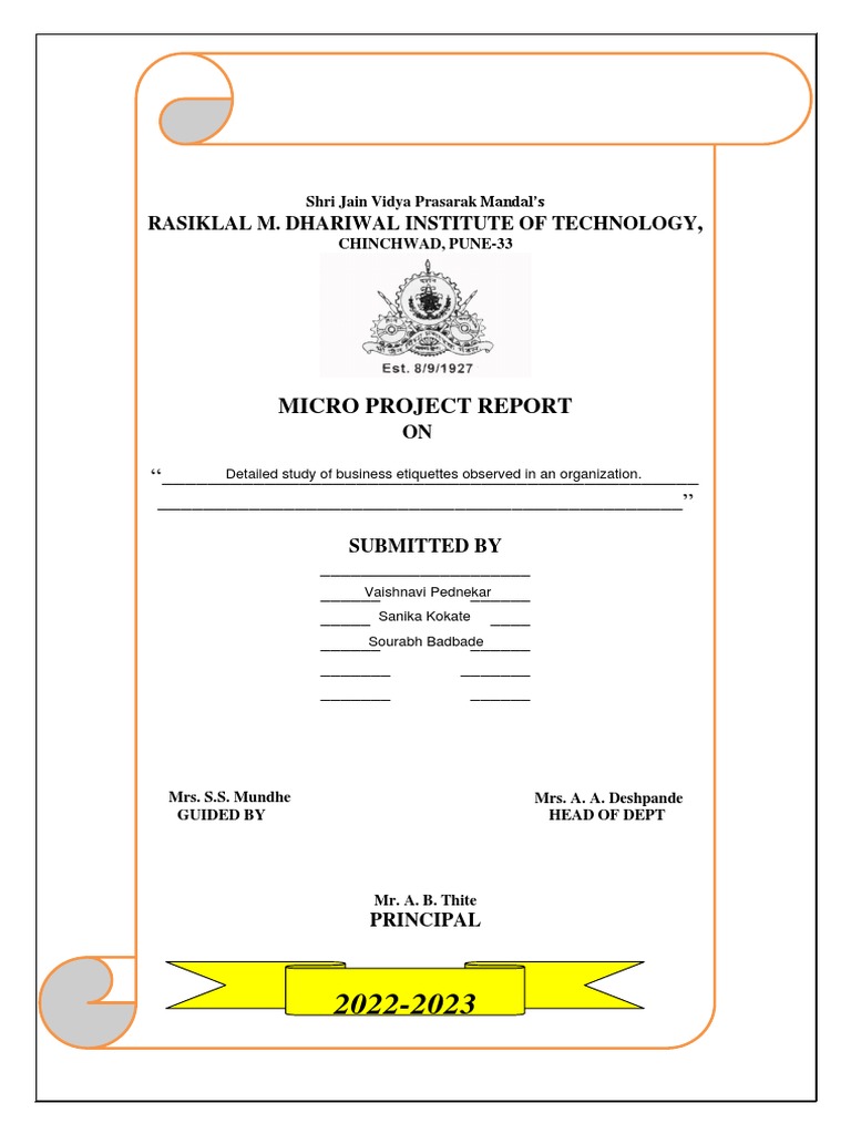 WPC Micro Project Formate | PDF | Operating System | Application Software