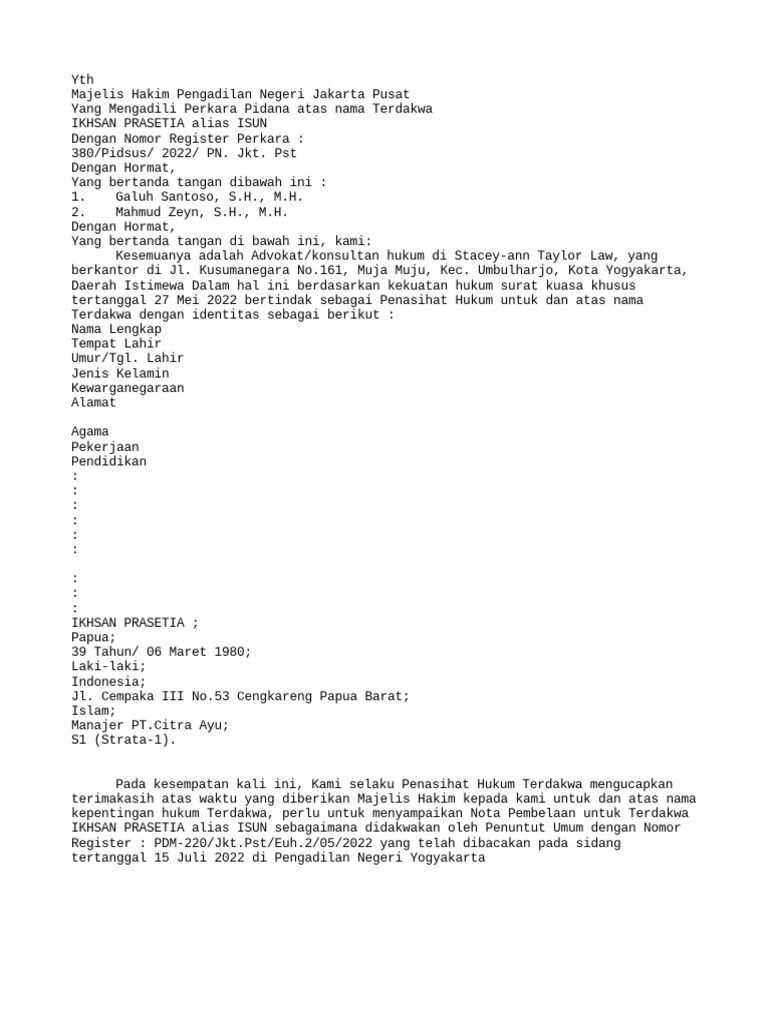 Contoh Tugas Peradilan Pidana | PDF