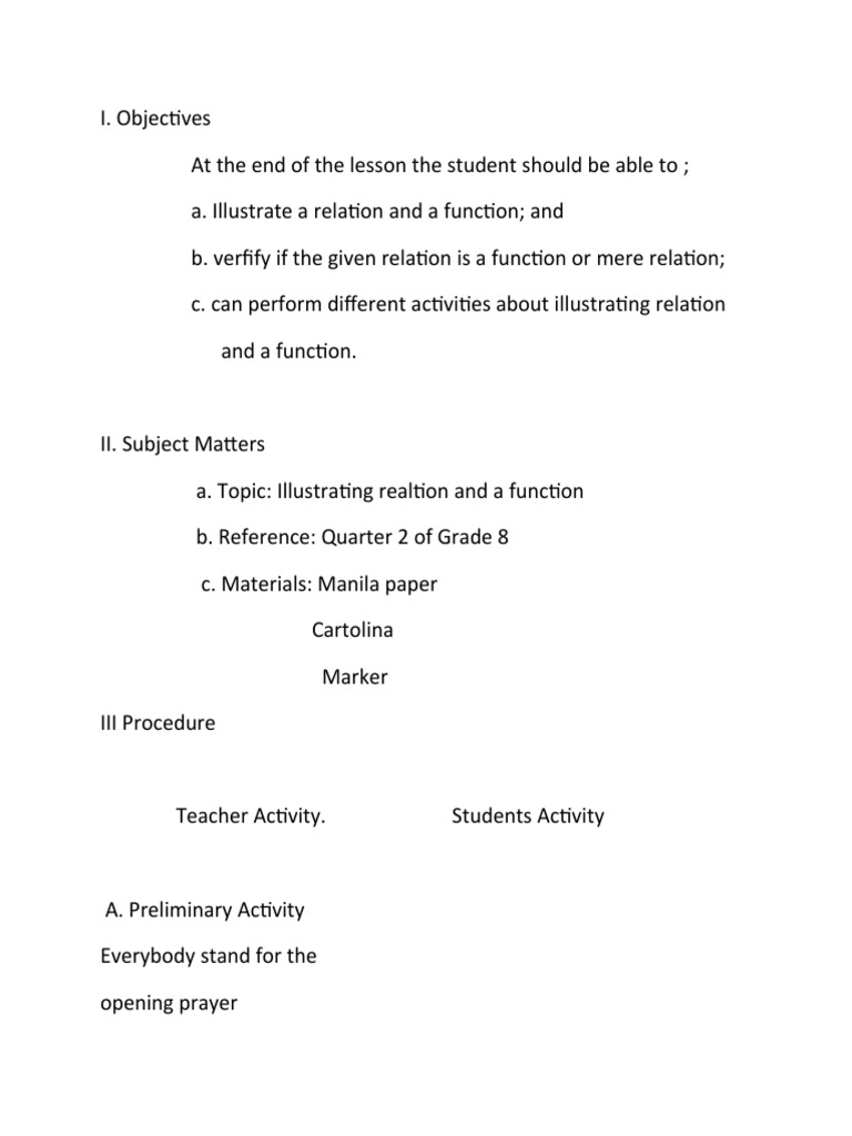Lesson Plan 01 | PDF | Function (Mathematics) | Cognitive Science