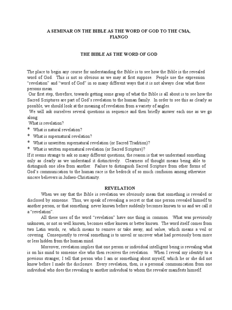 The Bible, Sacred Scripture | PDF | Revelation | Bible