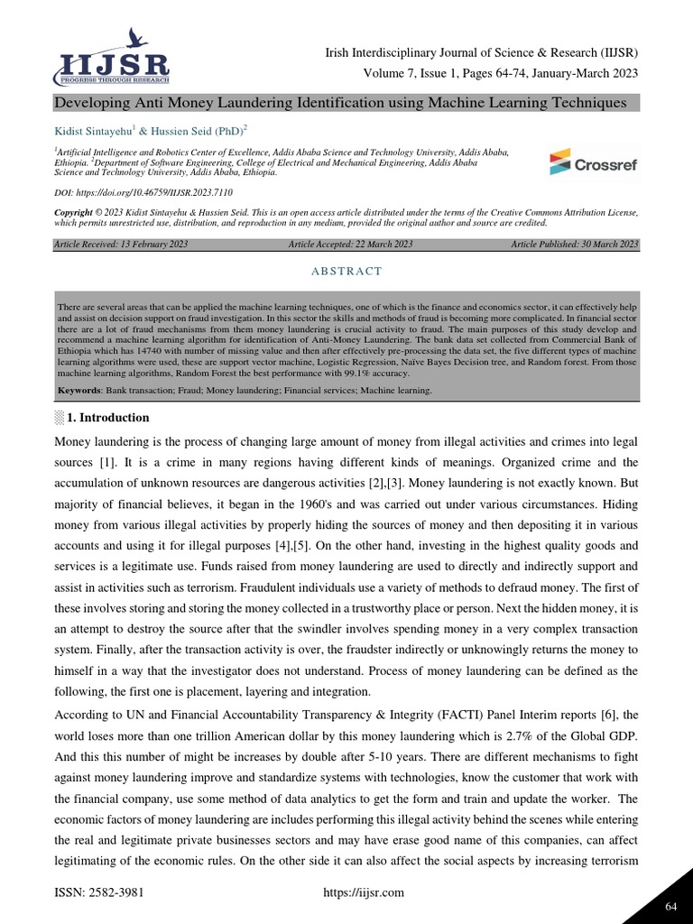 Developing Anti Money Laundering Identification Using Machine Learning ... Developing Anti Money Laundering Identification Using Machine Learning ...