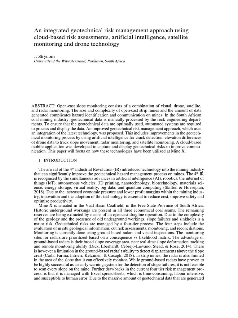 An Integrated Geotechnical Risk Management Approach Using Cloud | PDF