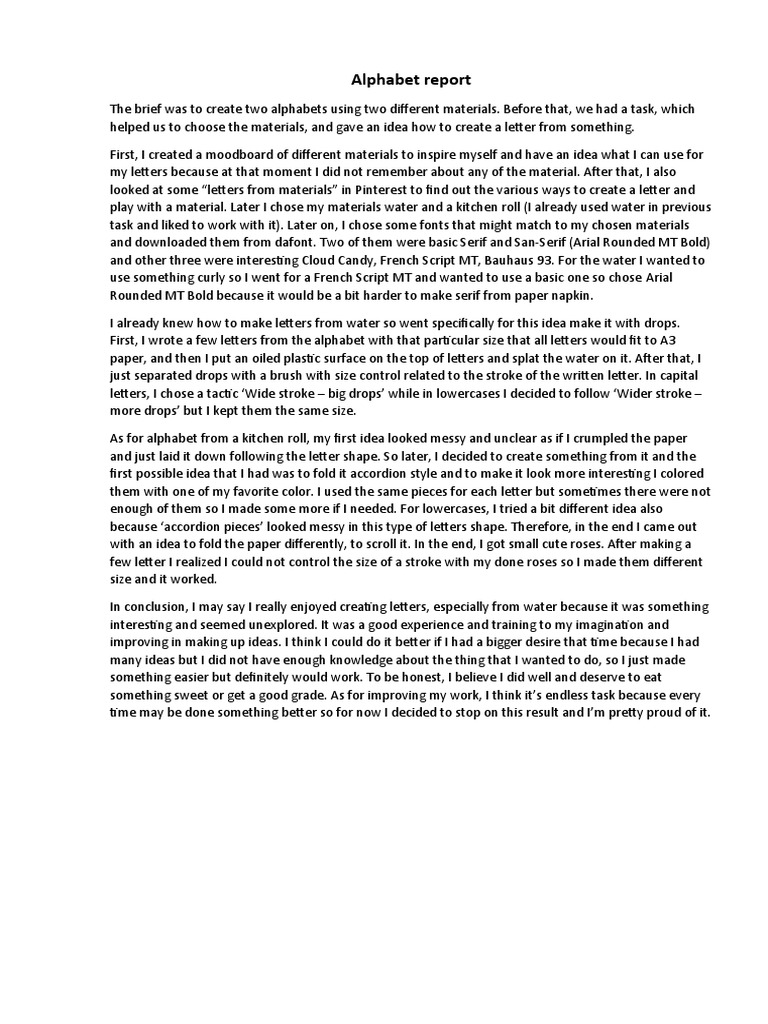 Alphabet Report | PDF | Arial | Typography