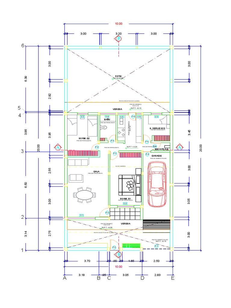 PLANTA CORTE ELEVACION-Model | PDF