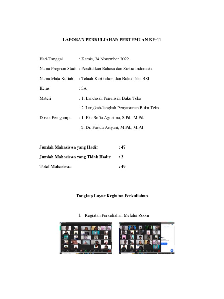 Laporan Perkuliahan Pertemuan Ke-11 | PDF | Karier & Perkembangan