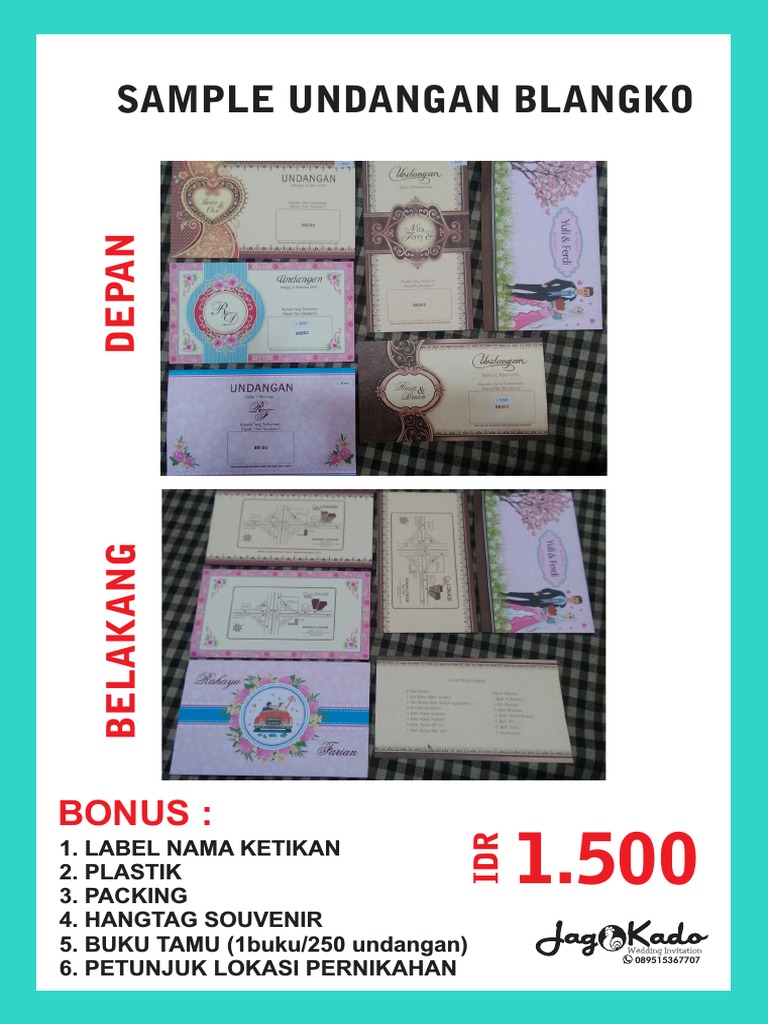 Contoh Blangko Undangan Pernikahan | PDF | Griya & Taman