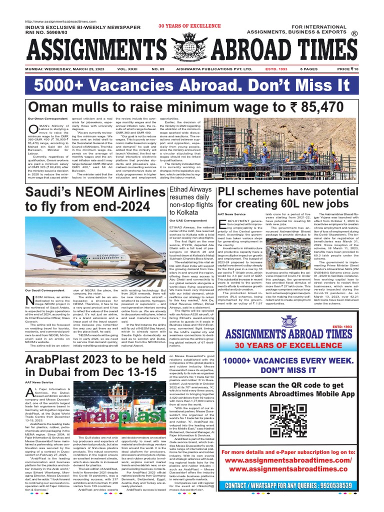 5000+ Vacancies Abroad. Don't Miss It: Oman Mulls To Raise Minimum Wage ...