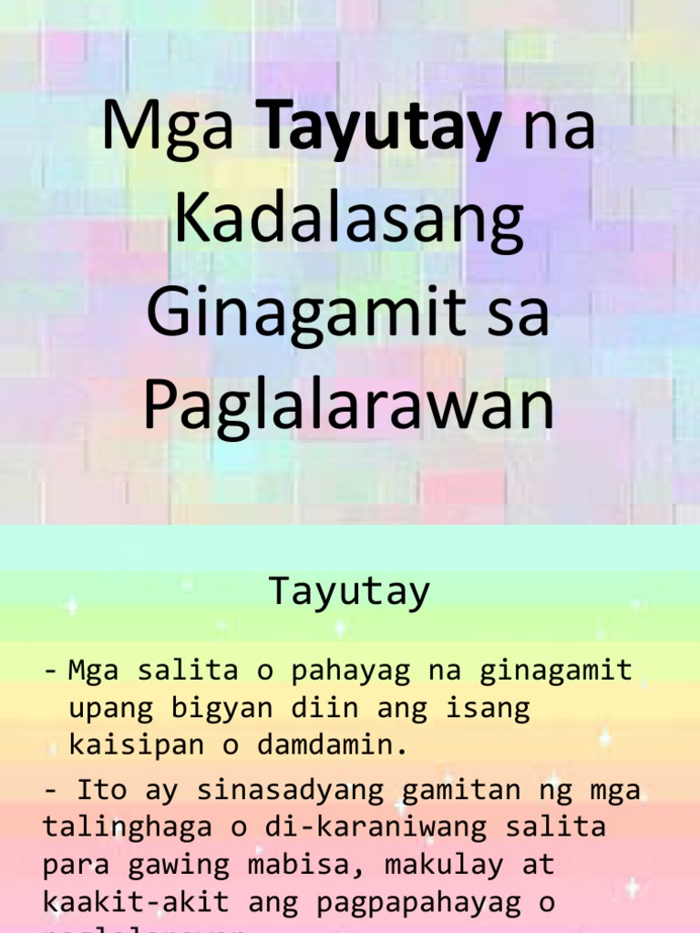 Uri NG Mga Tayutay | PDF Uri NG Mga Tayutay | PDF
