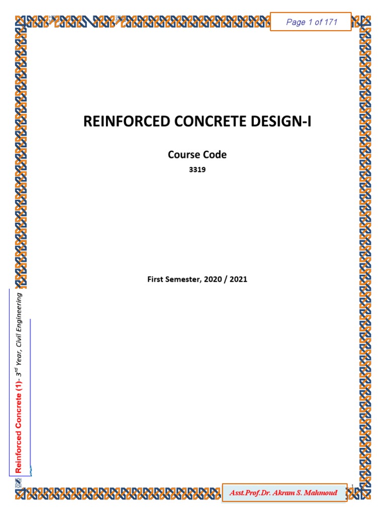 2020 - Reinforced Concrete - RC1-part1 | PDF | Strength Of Materials ...