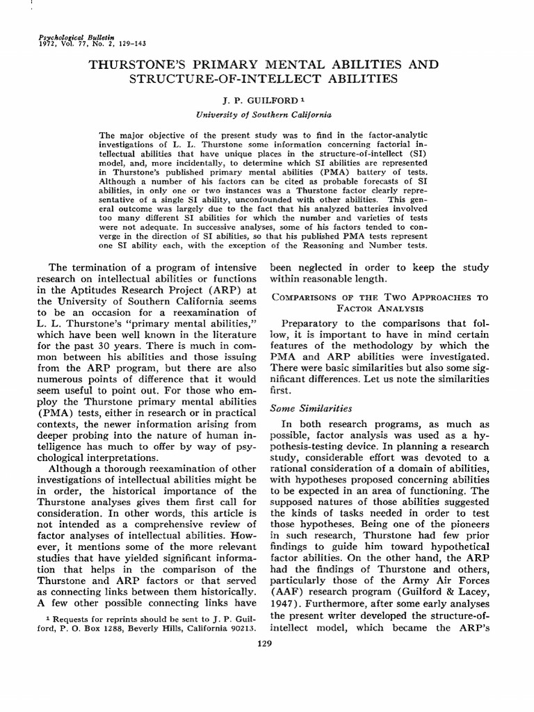 Guilford 1972 | PDF | Factor Analysis | Deductive Reasoning