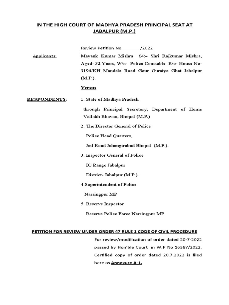 Review Petition Draft | PDF | Government | Common Law