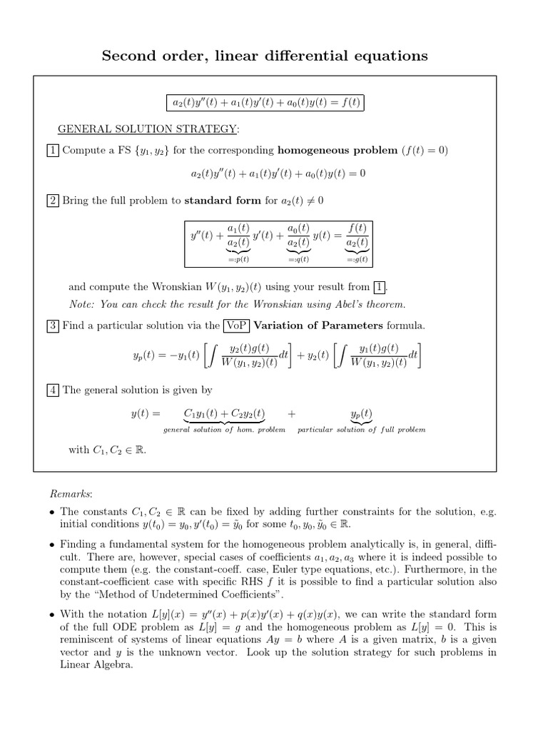 Ansatz Method Pdf Ordinary Differential Equation Applied Mathematics