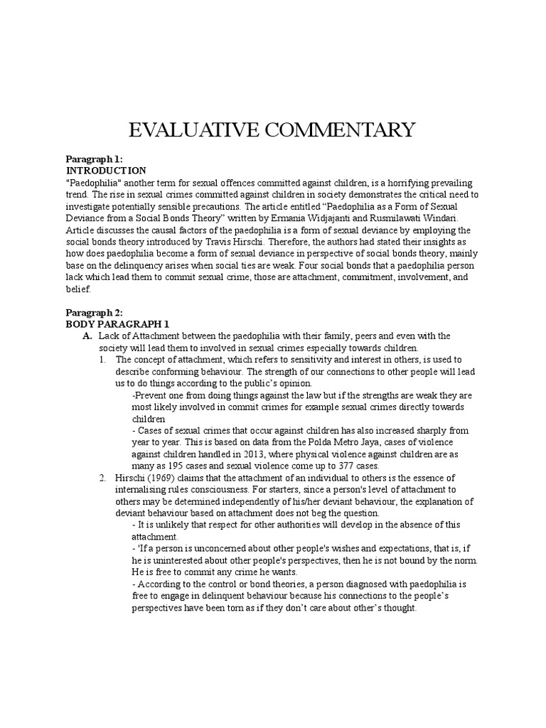 Evaluative Commentary (Outline) | PDF