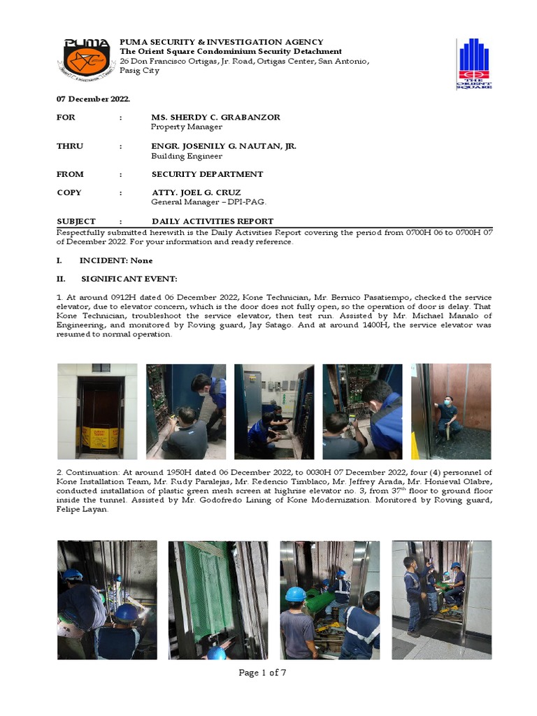 Daily Security & Maintenance Report | PDF | Vacuum | Physical Sciences