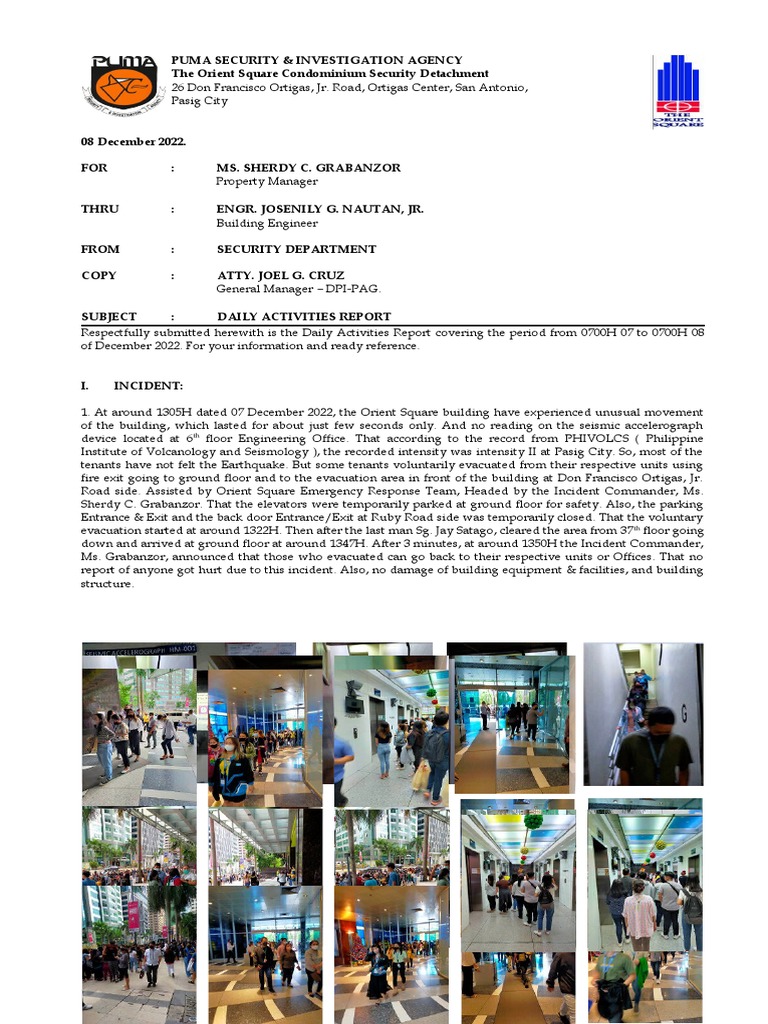 Daily Activities Report December 8 | PDF