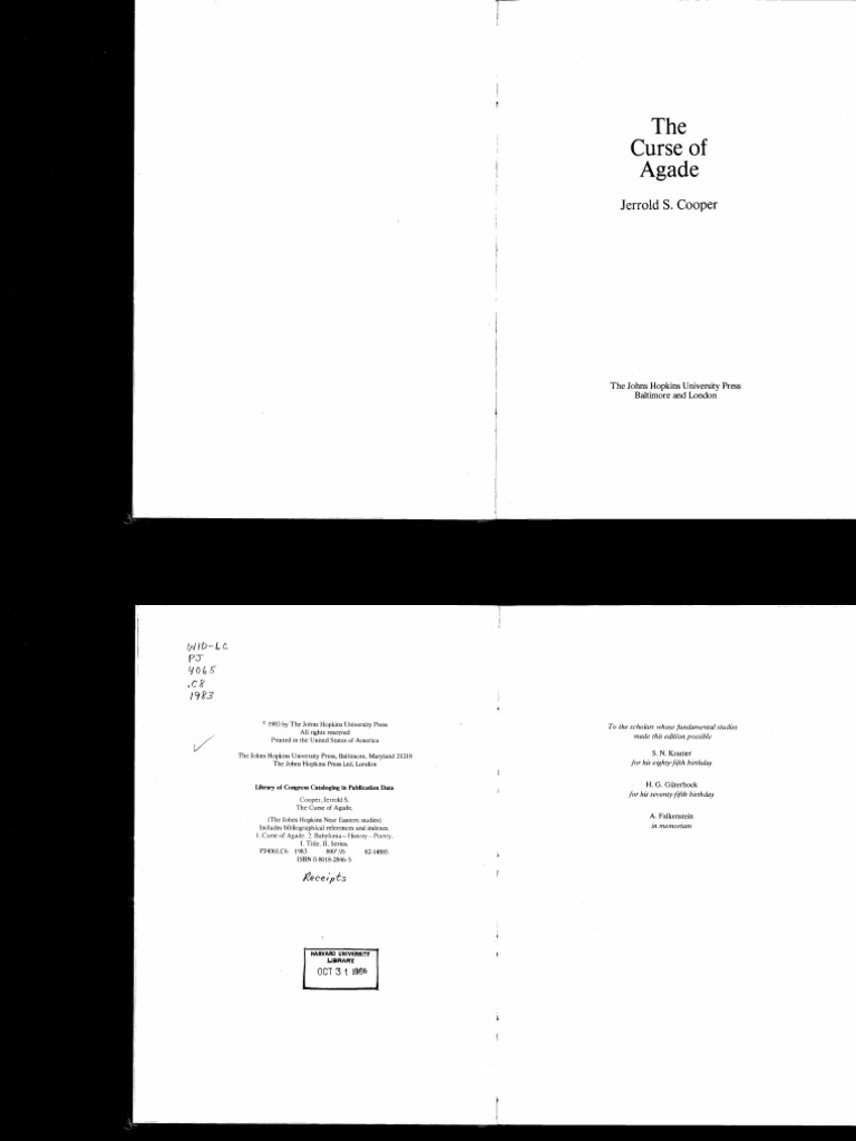 Cooper 1983 The Curse of Agade | PDF